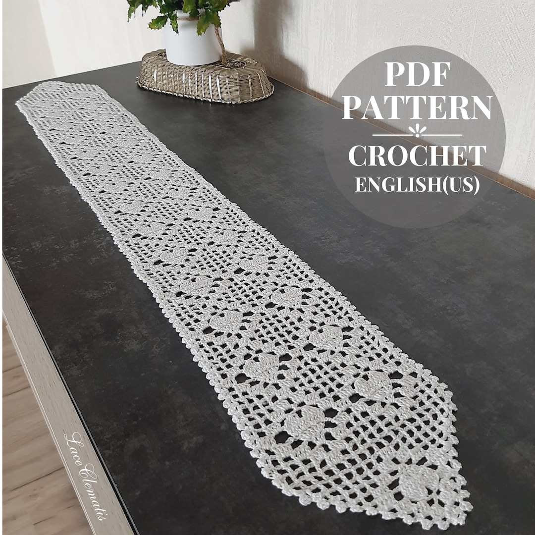 Crochet Table Runner Pattern PDF / Crochet Doily Pattern / Crochet ...