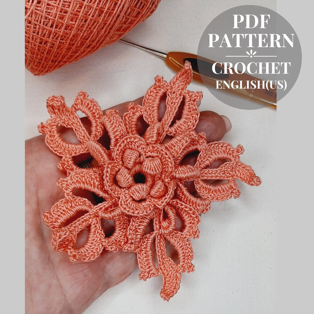 Crochet Applique Flower Pattern. Blossom Crochet Patterns. Floral ...