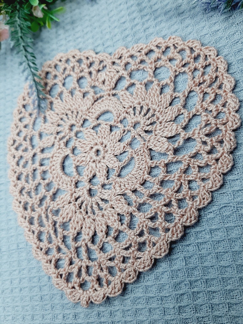 Crochet Pattern Doily Shaped Heart. Crochet Lace Doily - Etsy