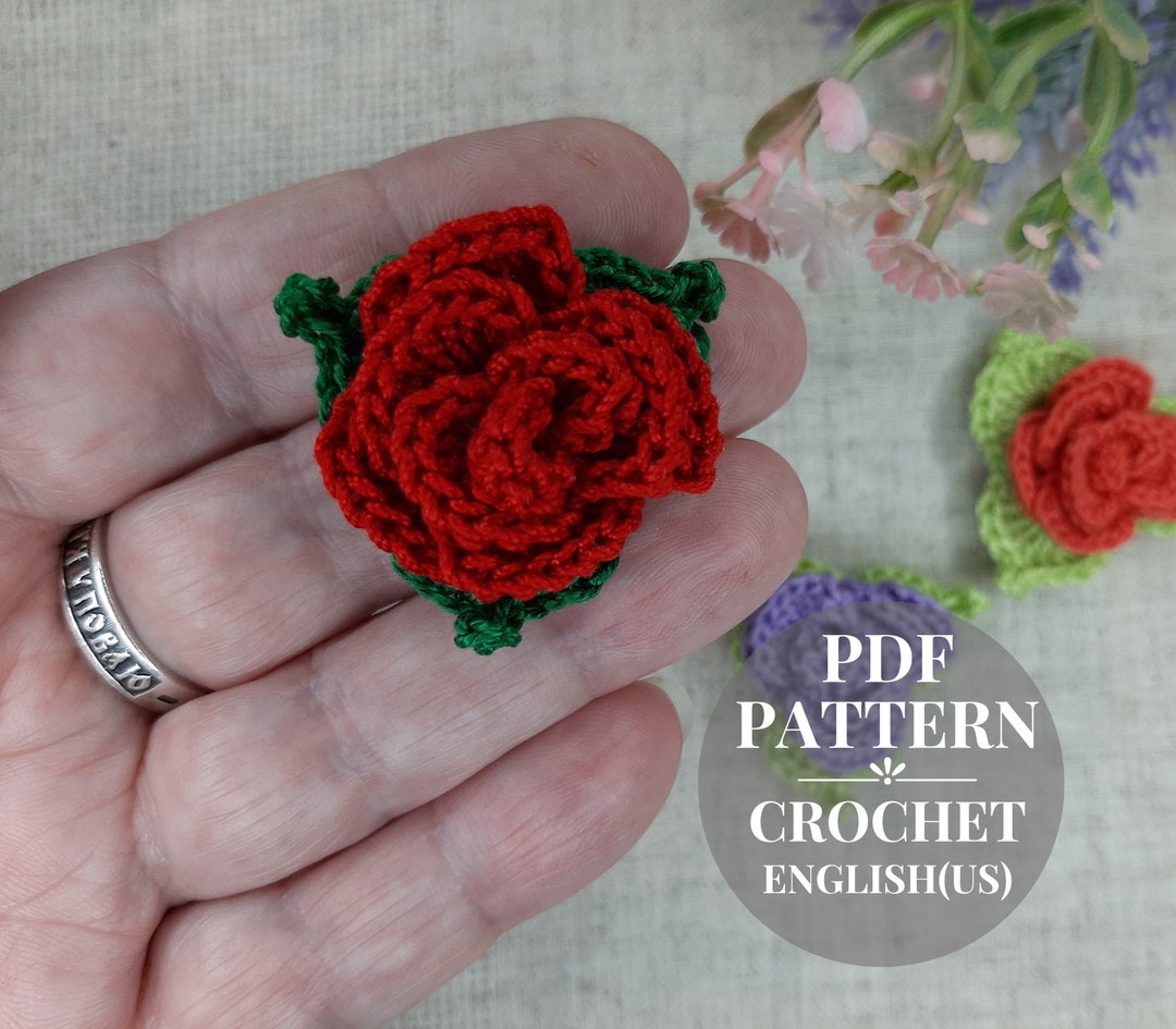 Crochet Pattern Pdf Small Rose Little Flower Crochet Pattern for ...