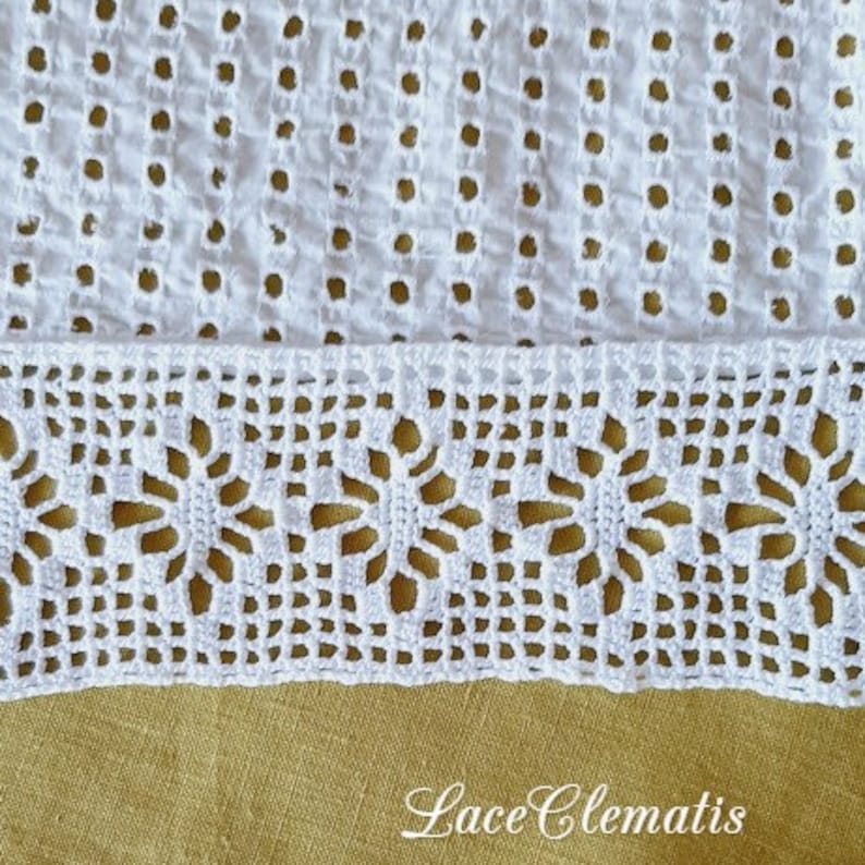 Filet Crochet Border Patterns for Kitchen Towel. Filet Edging - Etsy