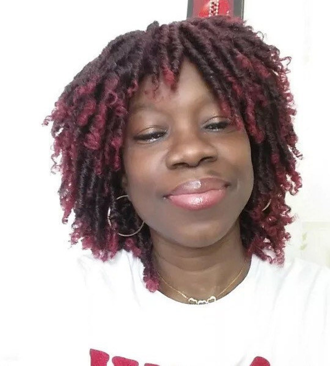 12 Afro Curly Soft locs natural black/burgundy protective | Etsy