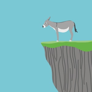 Donkey on the Edge Shrek A4 Illustration - Etsy