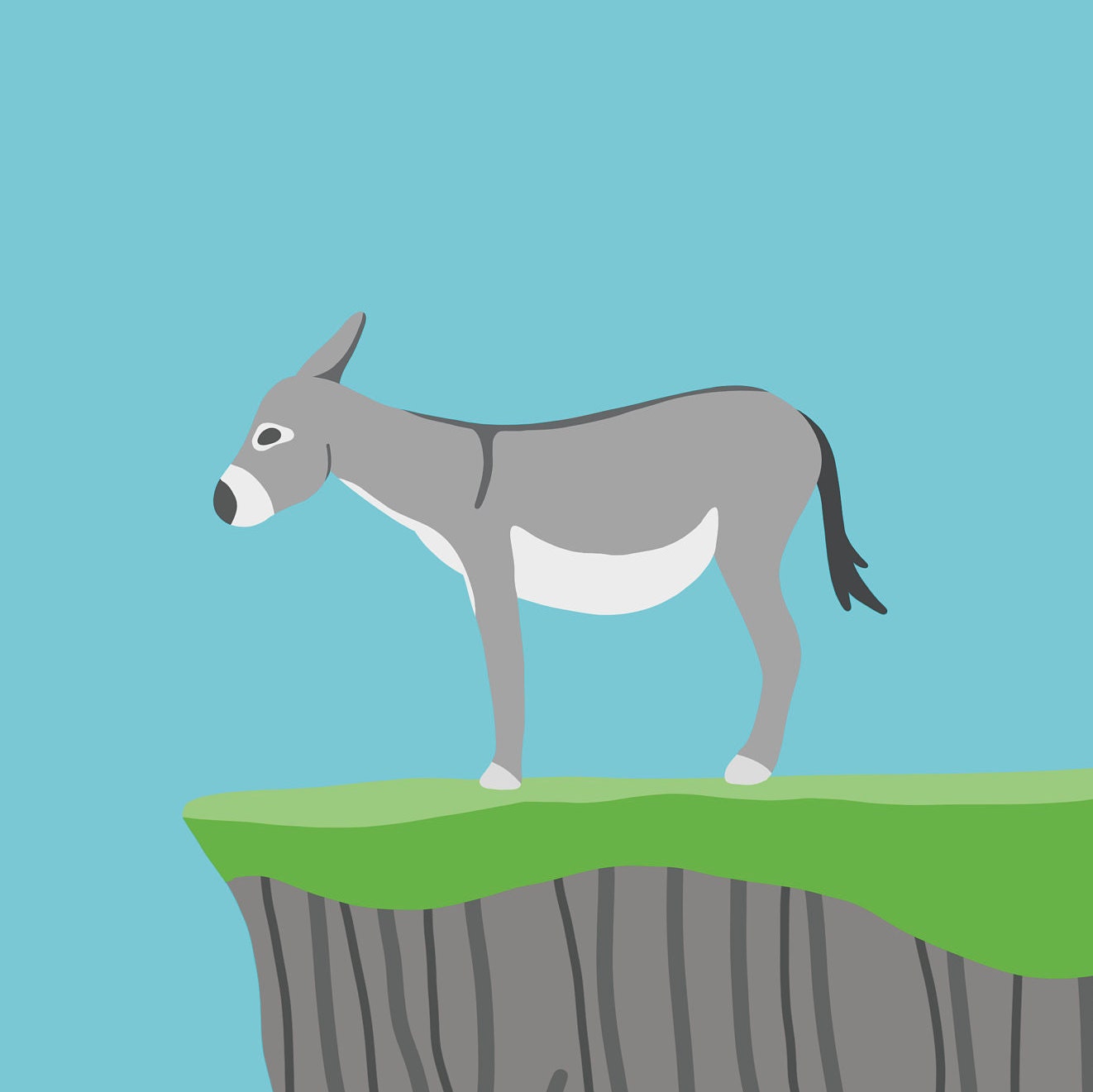 Donkey on the Edge Shrek A4 Illustration - Etsy