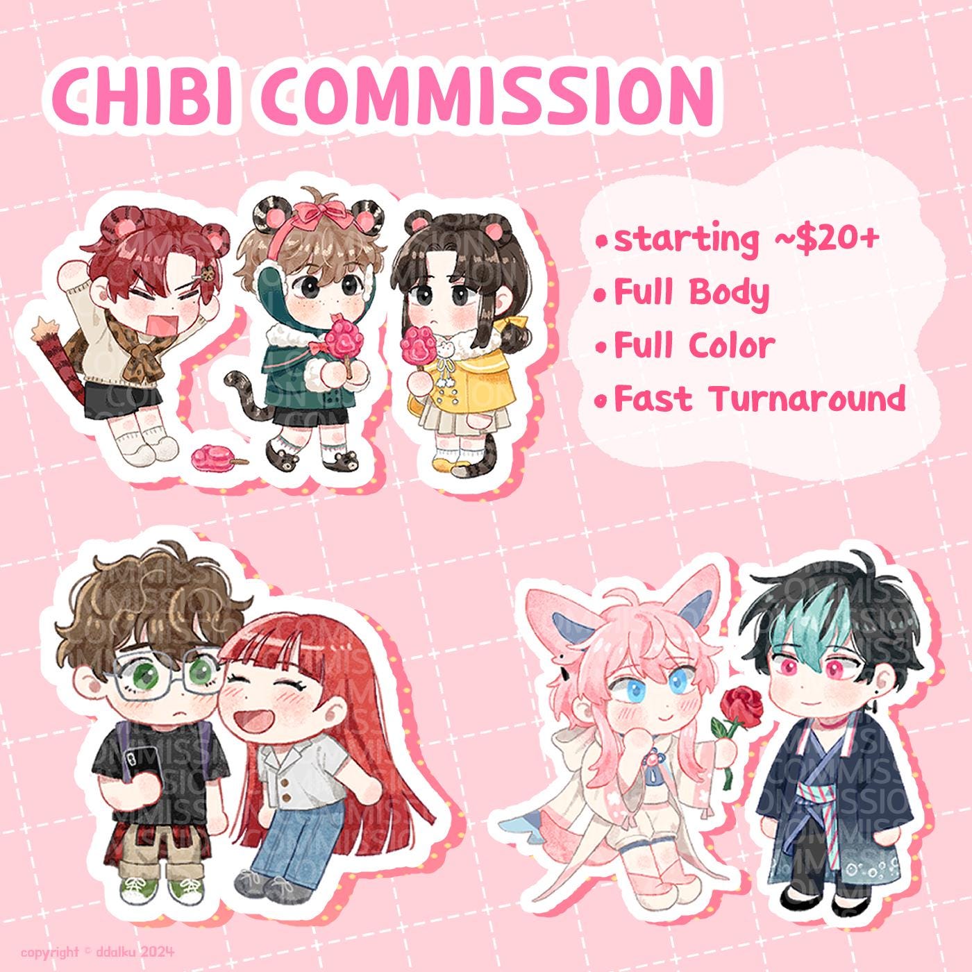 Digital Chibi Art Commissions, Fanart, OC, Custom Design - Etsy