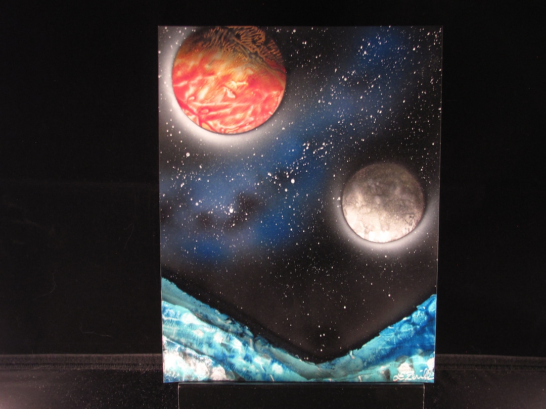 Milky Way Spray Paint Scene - Glow in the Dark - Etsy