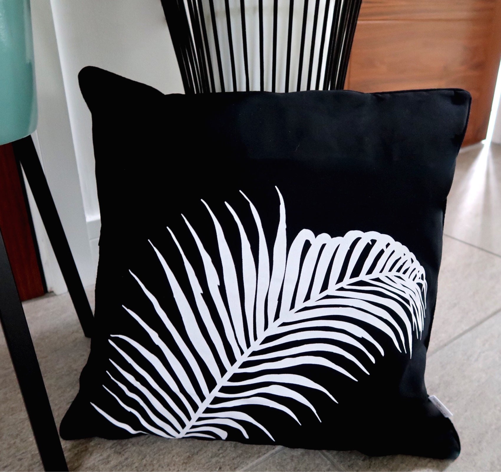Fern & Leaf Print Cushion Cover-Handmade Plant home decór 45 | Etsy