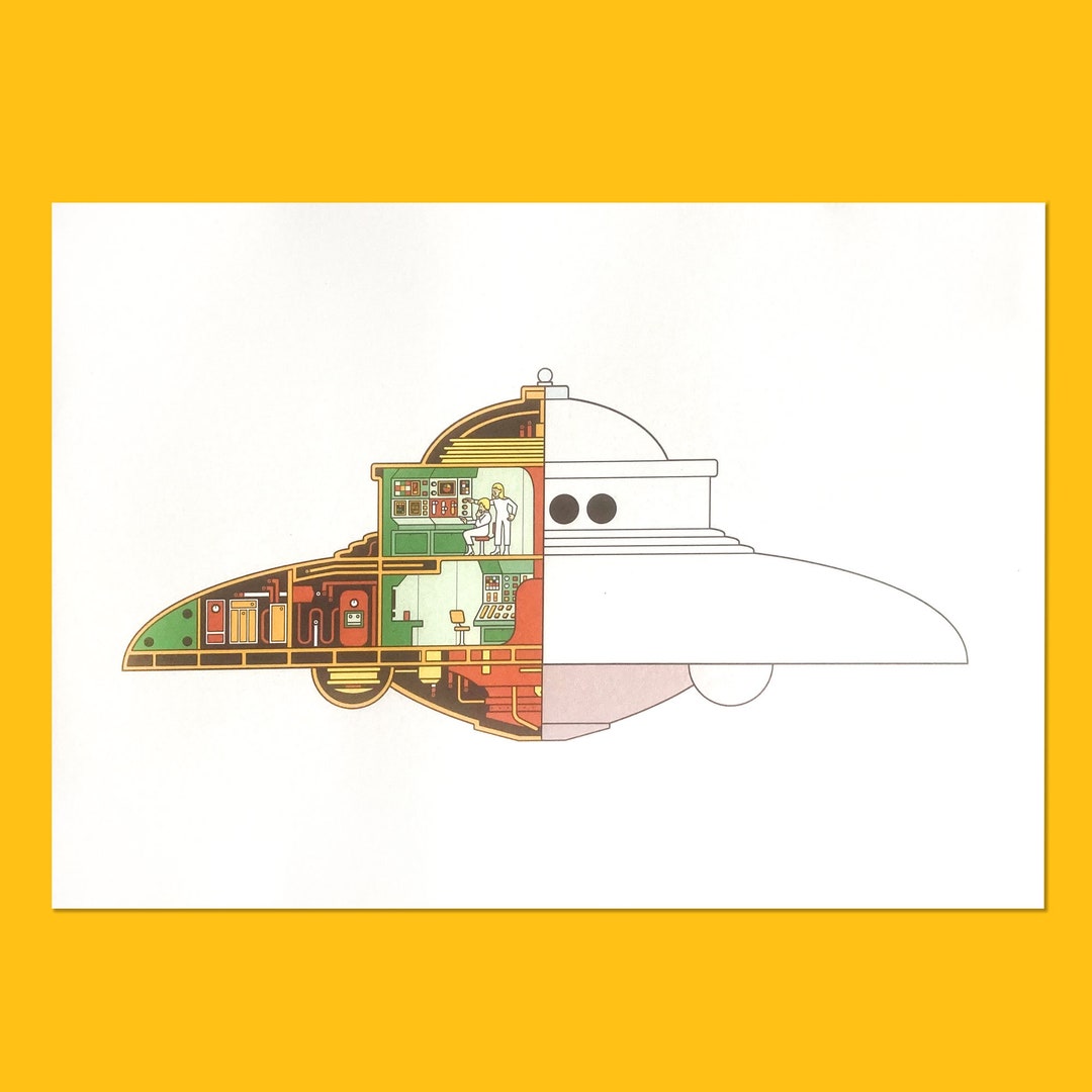 Flying Saucer Diagram Illustration [A3] - Etsy
