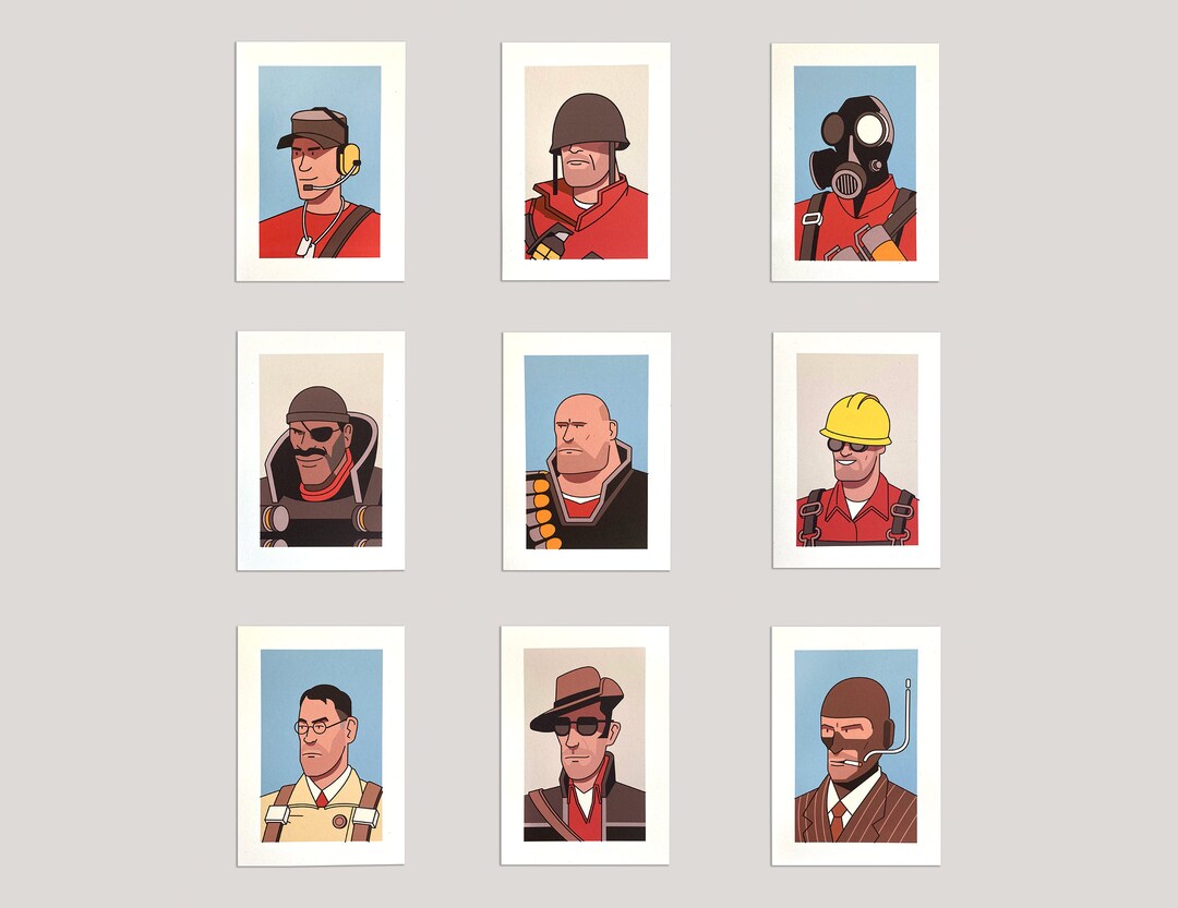 Team Fortress 2 - the Red Team [9 X A5 Prints] - Etsy