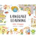 Language Learning Clipart Bundle. Hand Drawn Vector Illustration ...