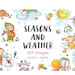 Cartoon Seasons Clipart Bundle | Kids Weather Illustrations (digital ...