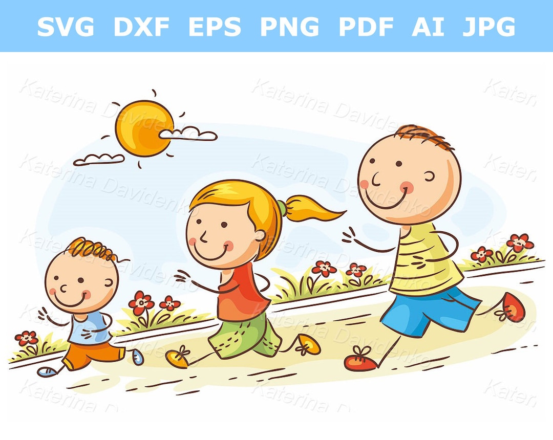 Doodle Family Activities Clipart. Cartoon Family Jogging Together ...