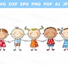 Cartoon Happy Kids Illustration Clipart - Image Files Commercial Use - Etsy