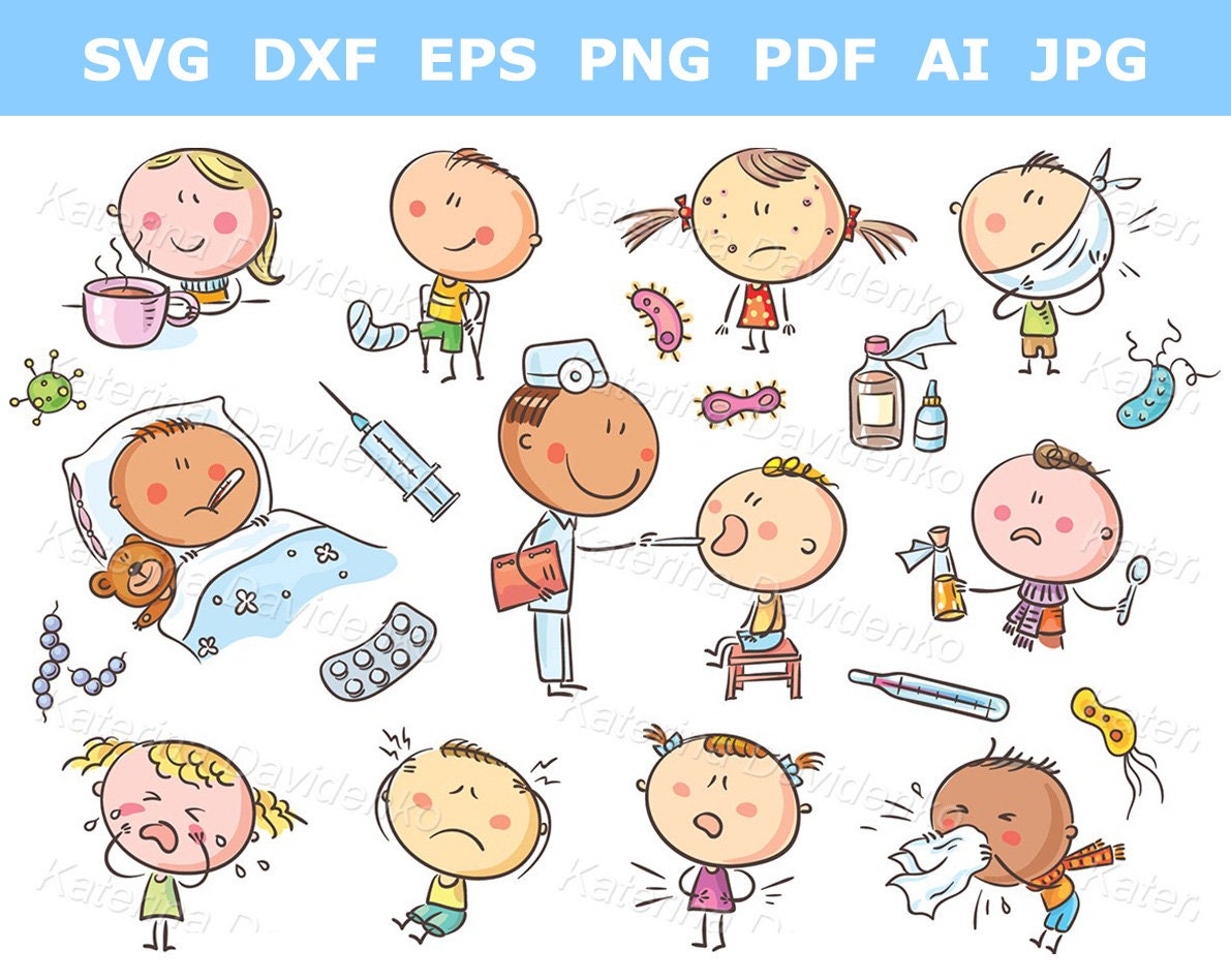 Sick Child Cartoon