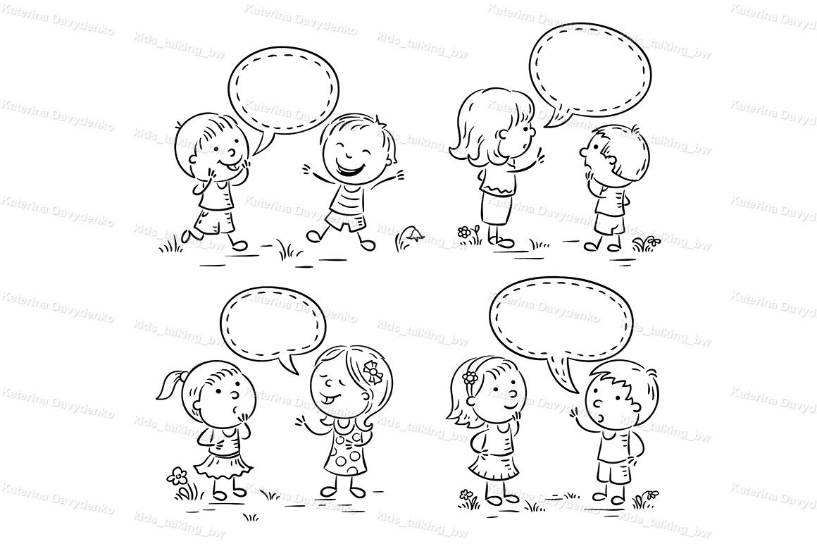 Children Speaking Clipart
