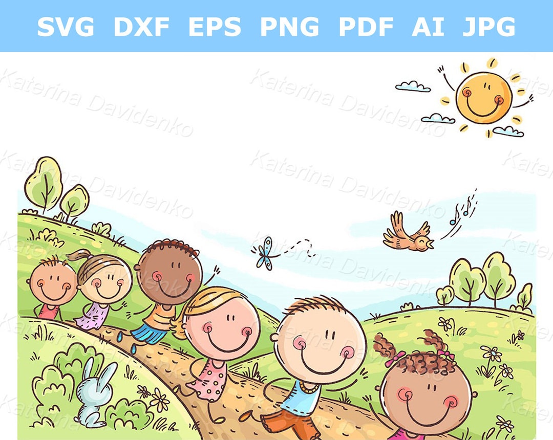 Children Playing Outside Clip Art
