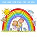 Doodle Family Clipart. Happy Cartoon Family Under the Rainbow. Hand ...