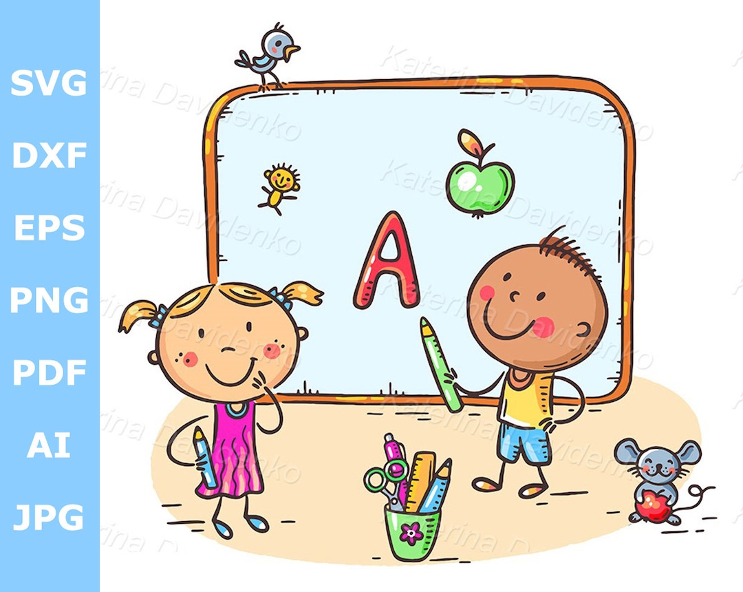 Kids Writing Clip Art