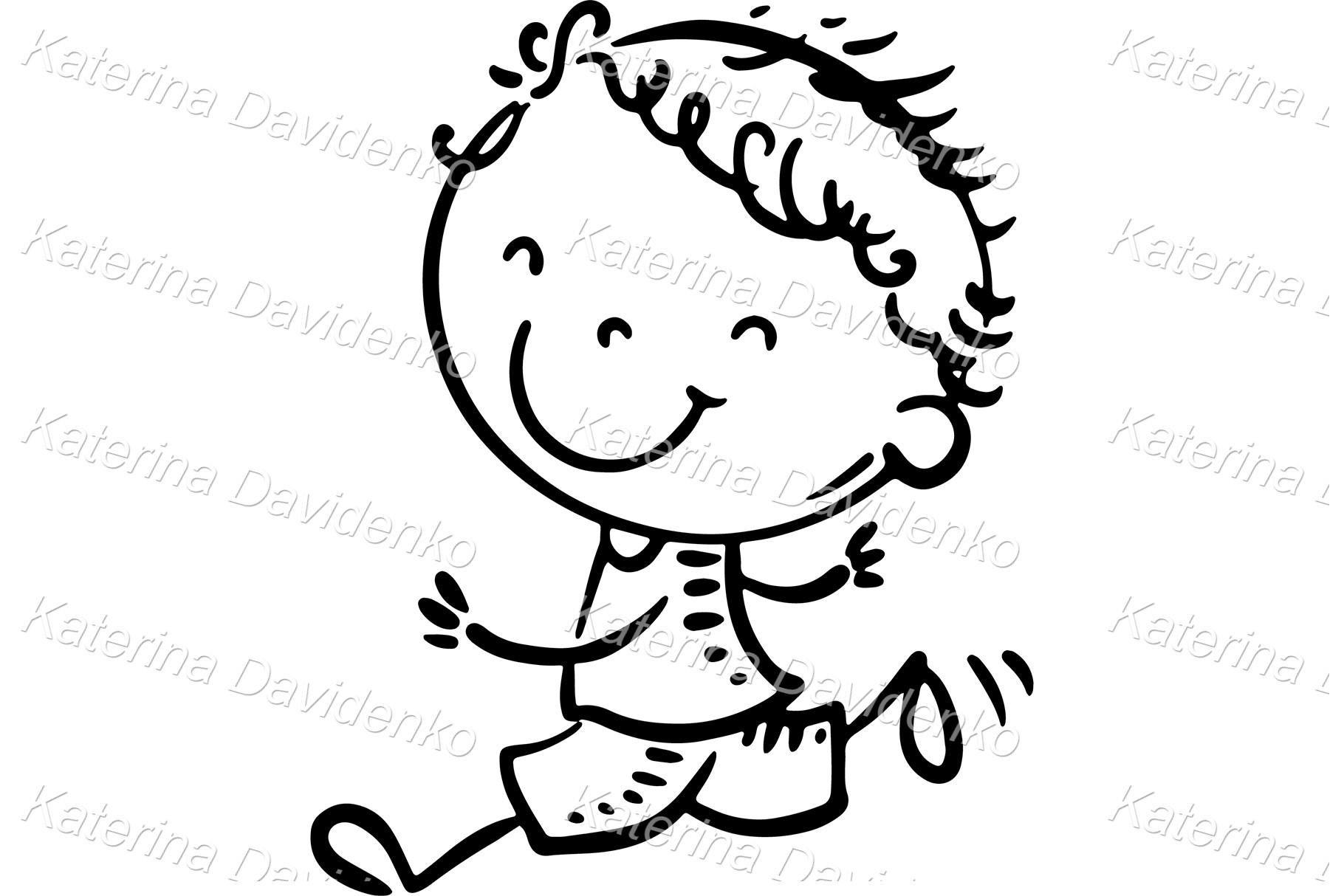 Cartoon Happy Kids Running Together Clipart, Cute Little Children ...