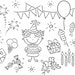 Kid Birthday Clipart Set. Happy Little Girl Having Birthday. Party ...