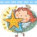 Doodle Cartoon Little Girl in an Angel Costume Holding a Star. Kid ...
