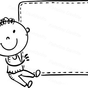 Stick Figure Kids Holding Banner Placard Signboard Advertisement ...