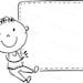 Black and White Line Art Illustration of Children Holding Blank Signs ...