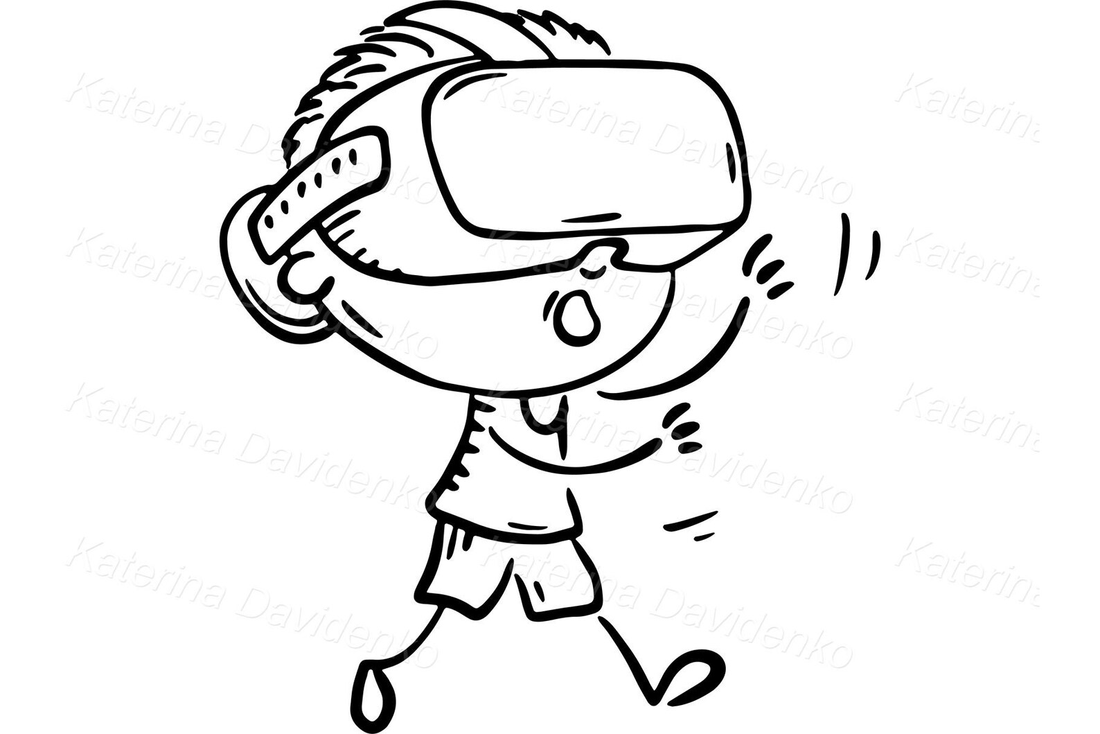 Technology Clipart, Cartoon Kids Using Electronic Devices, Doodle ...