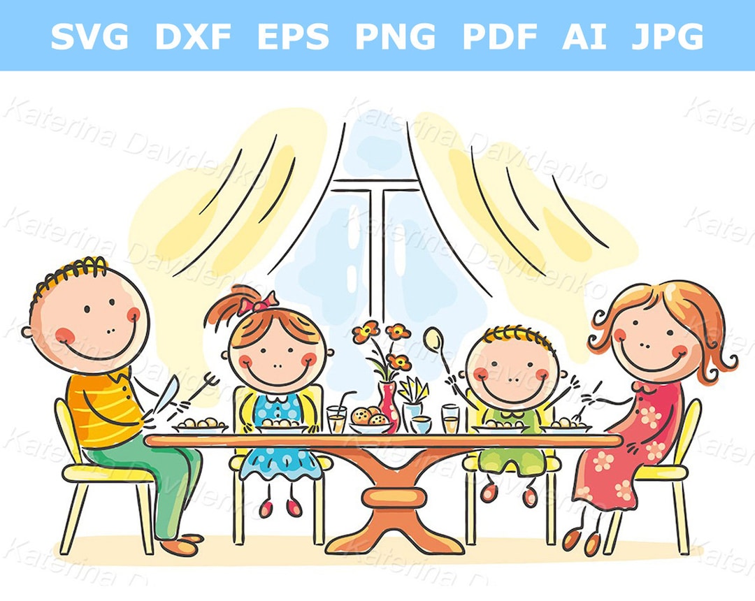 Cartoon Kids Dinner Table