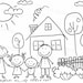 Doodle Family Clipart. Parents With Kids Standing in a Row. Family ...