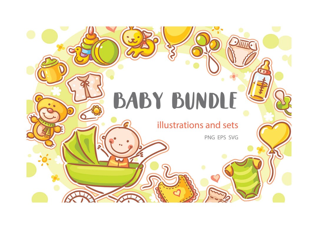 Cartoon Baby Clipart Bundle. Doodle Family With Toddler. Parents With ...