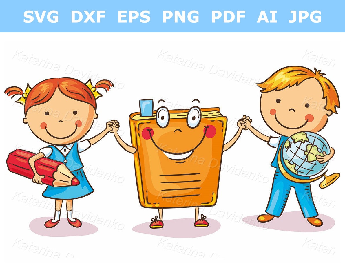 Child Holding A Book Clipart For Kids