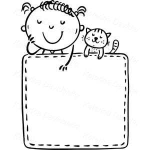 Stick Figure Kids Holding Banner Placard Signboard Advertisement ...