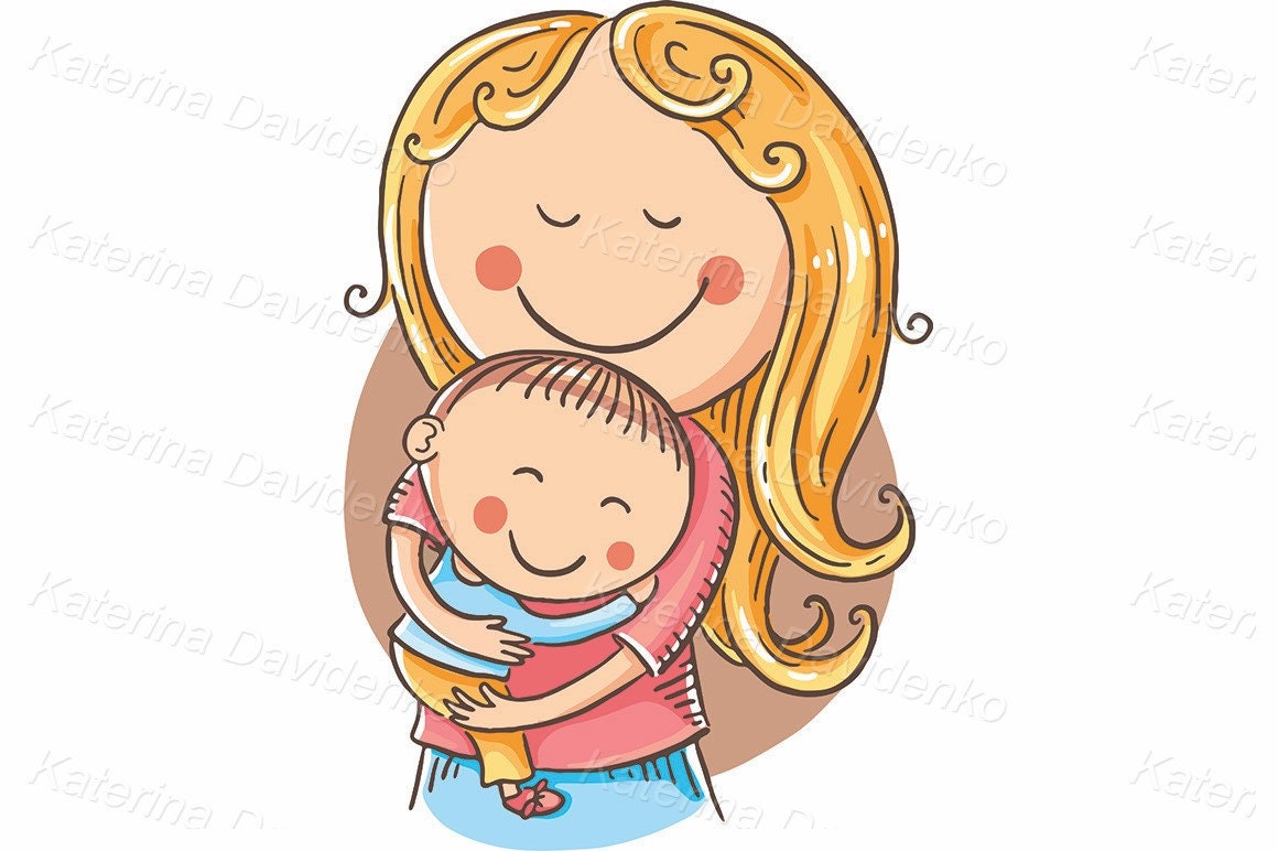 Clipart Mama Eine Mutter Die Ihre Kinder Trägt, Mutter, Mama,