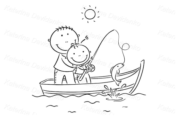 Family Fishing Clip Art