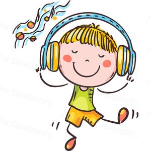 Technology Clipart, Cartoon Kids Using Electronic Devices, Doodle ...