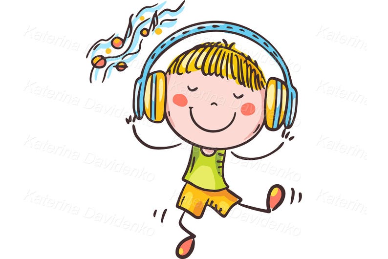 Technology Clipart, Cartoon Kids Using Electronic Devices, Doodle ...