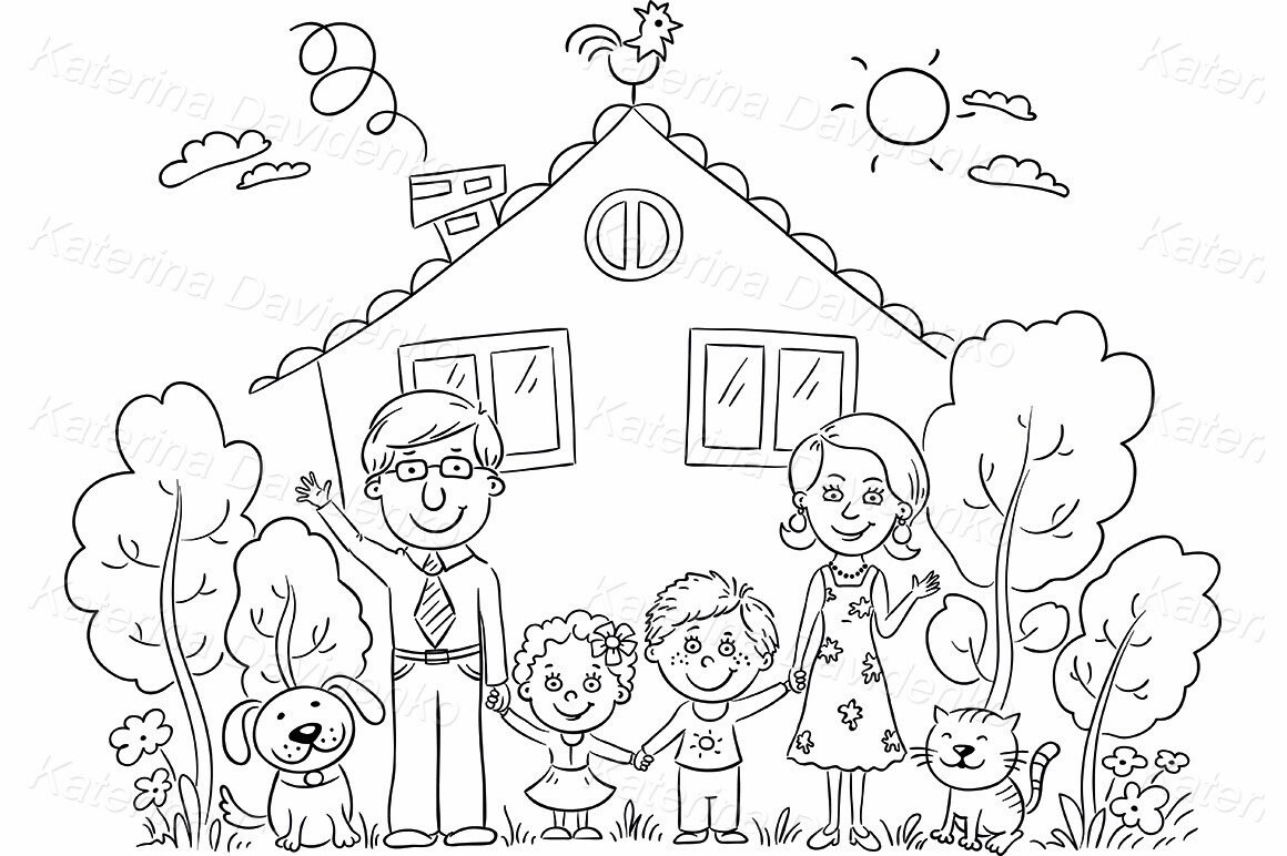 Happy Family At Home Clipart