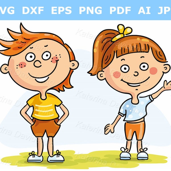 Cartoon Kid Clipart - Etsy