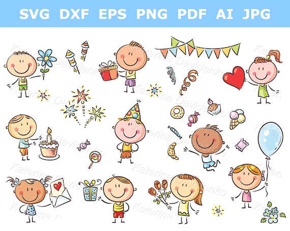 Children Celebrating Clipart