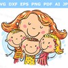 Cartoon Doodle Family Members Isolated Clipart Set Pdf Svg Png Dxf Eps ...