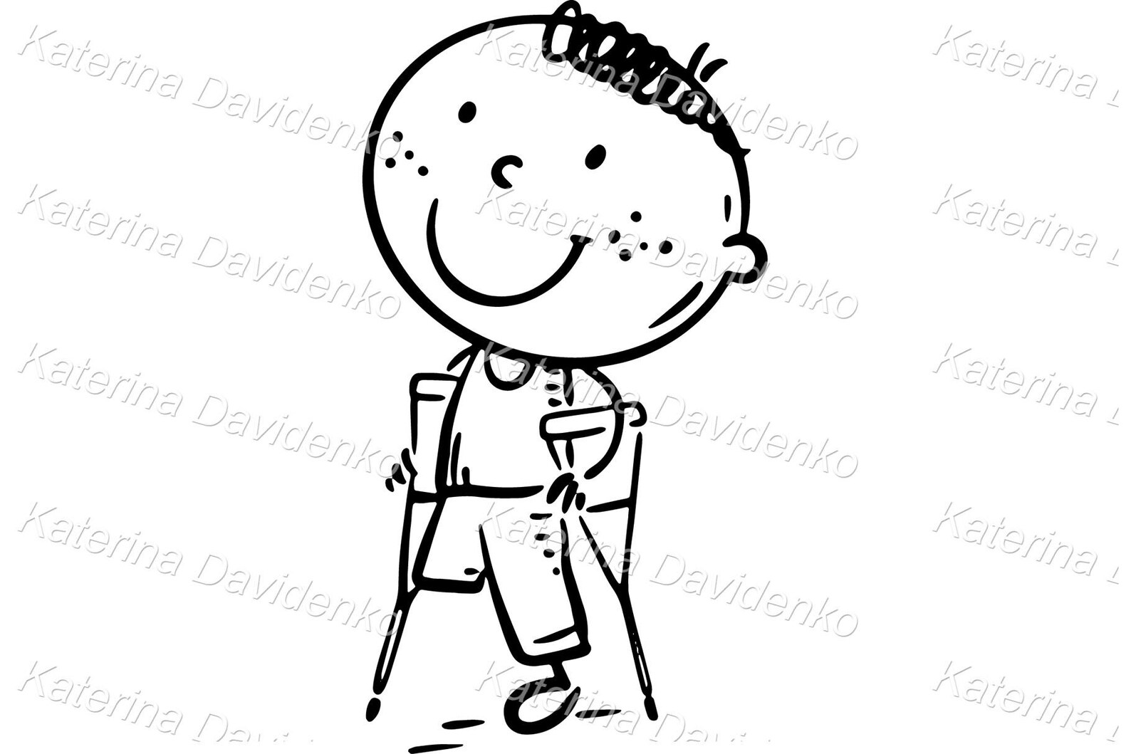 Cartoon Cute Disabled Kids With Special Needs, Disability Children Clip ...