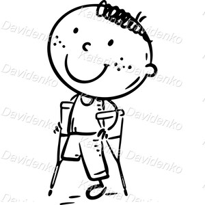 Cartoon Cute Disabled Kids With Special Needs, Disability Children Clip ...