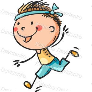 Cartoon Happy Kids Running Together Clipart, Cute Little Children ...