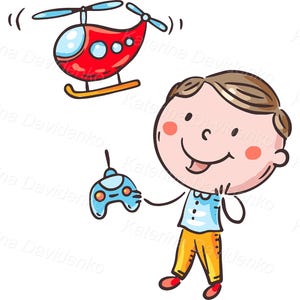Technology Clipart, Cartoon Kids Using Electronic Devices, Doodle ...
