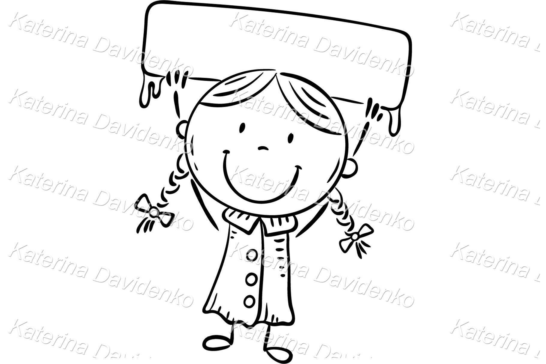 Seasons Kids Clipart Set. Cute Cartoon Children With Weather Signs ...