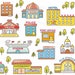 Cartoon Illustration of City Plan and Buildings With Signs. Back to ...
