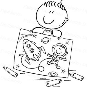Hand Drawn Set of Children Illustration. Doodle Kids Playing With Toys ...