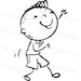 Black and White Dancing Kids Clipart. Cute Music Cartoon Set. Outline ...