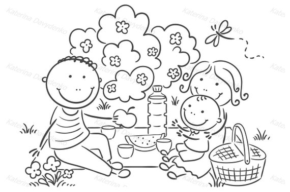 Children Picnic Clipart